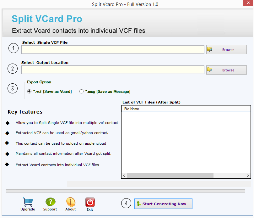 Split VCF software to Split Multiple Vcard files and Separate VCF Quickly Split VCF software to Split Multiple Vcard files and Separate VCF Quickly
